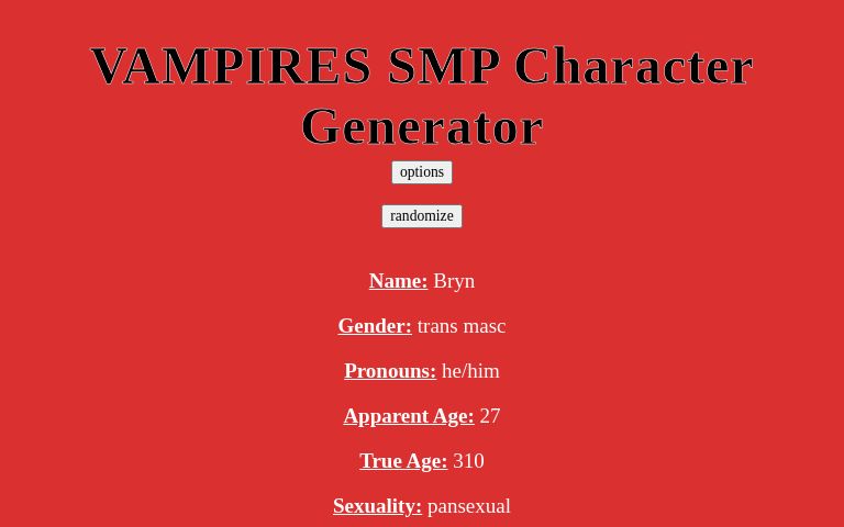 Vampires SMP Character Generator