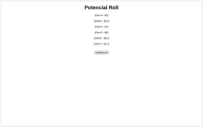Potencial Roll ― Perchance Generator