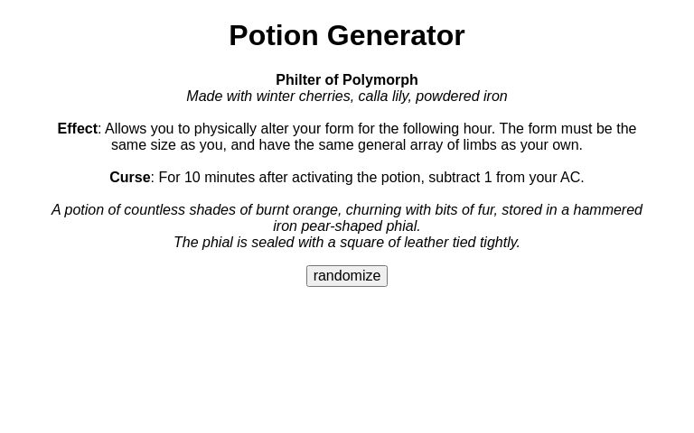 Potion Generator