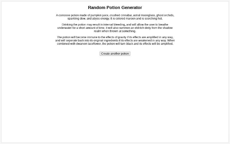 Random Potion Generator