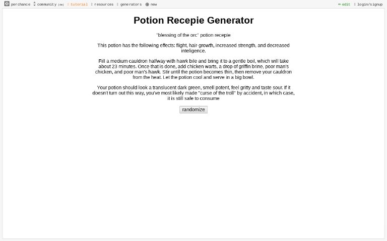 Find a generator ― Perchance