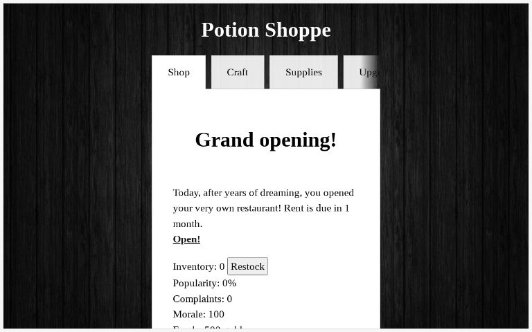 Potion Shoppe ― Perchance Generator