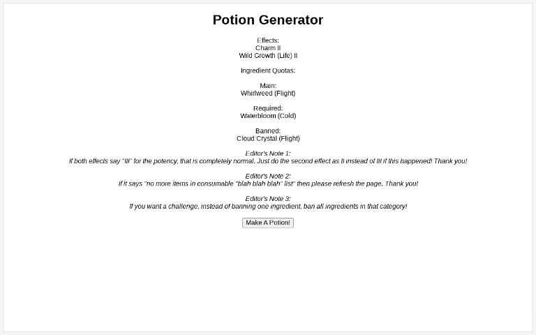 Potion Generator
