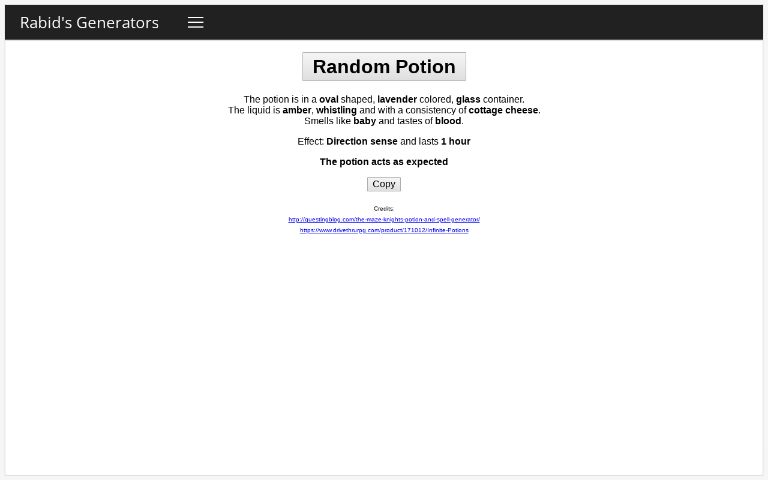 Random Potion ― Perchance Generator