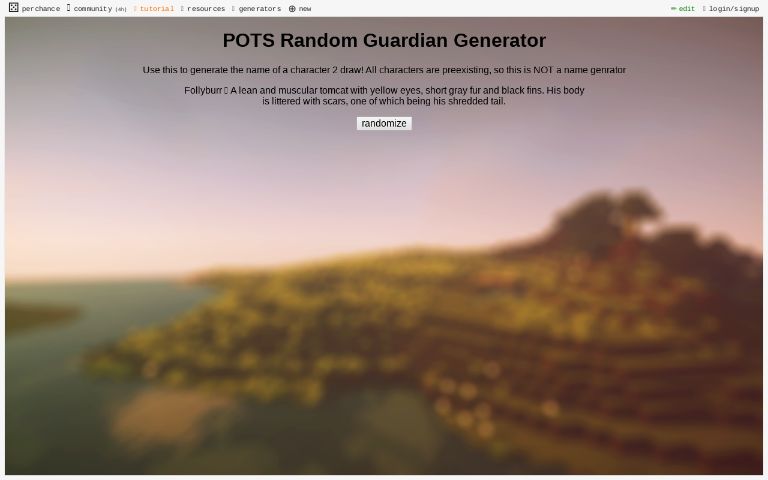 POTS Random Guardian Generator