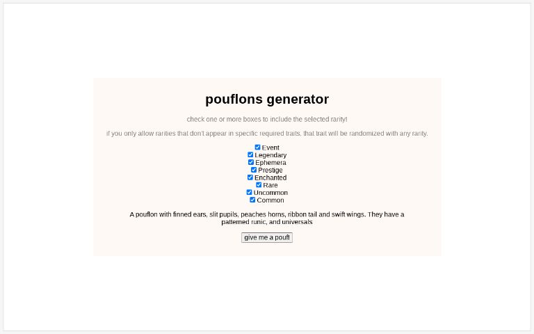 pouflons generator