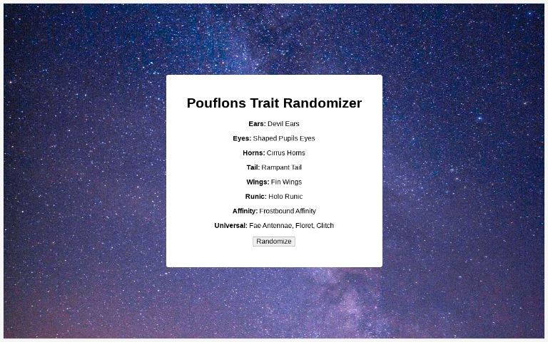Pouflons Trait Randomizer ― Perchance Generator
