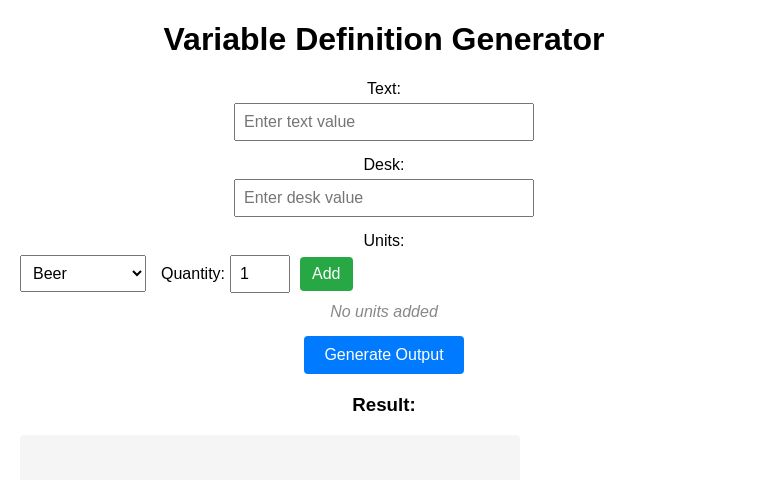 Variable Definition Generator