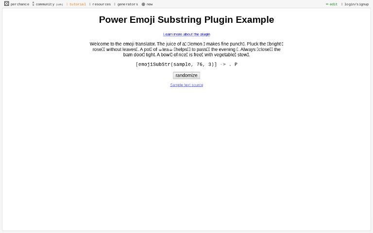 Power Emoji Substring Plugin Example