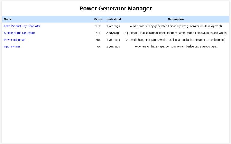 Power Generator Manager