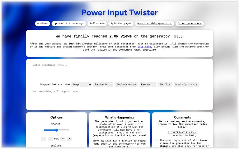 Power Input Twister — scramble words and sentences into pieces of ...