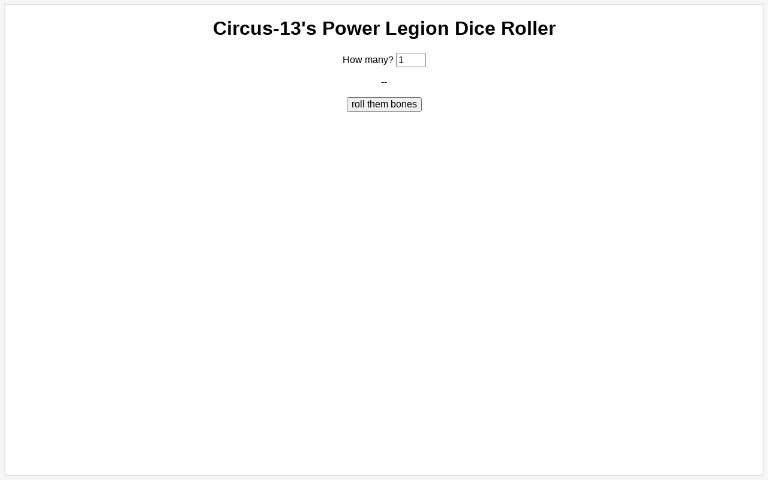 Circus-13's Power Legion Dice Roller ― Perchance Generator