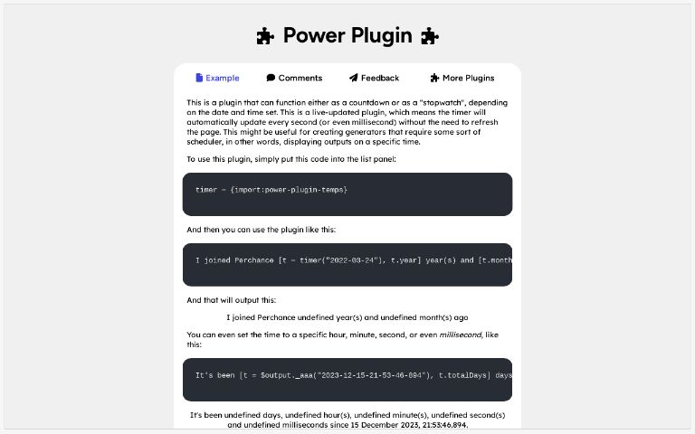 Power Plugin