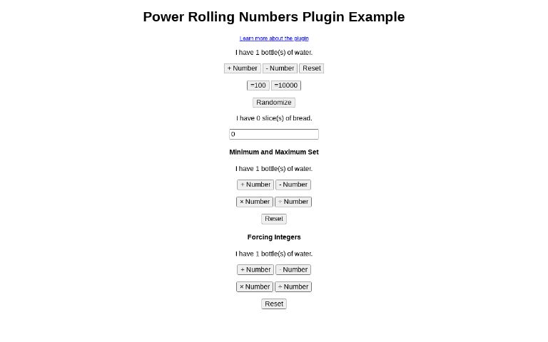 Power Rolling Numbers Plugin Example