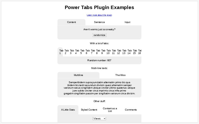 Power Tabs Plugin Examples