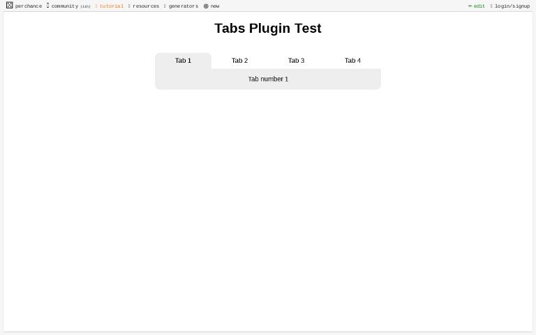 Tabs Plugin Test