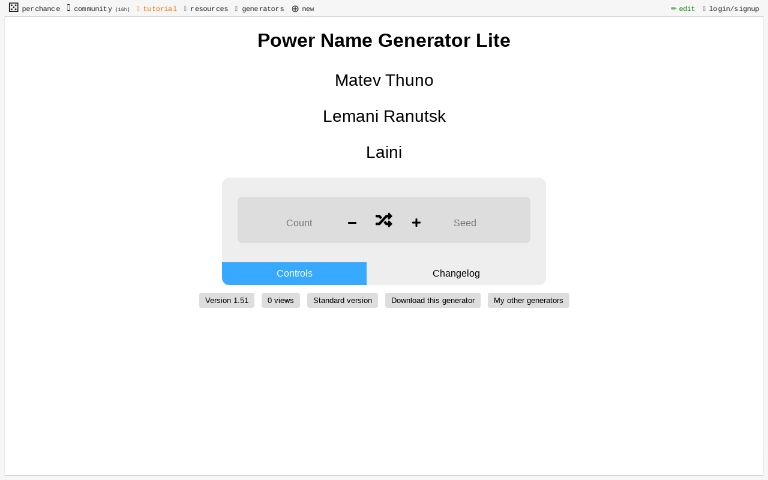 Power Name Generator Lite