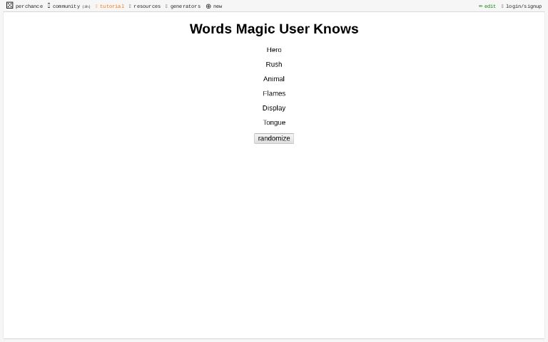 Words Magic User Knows ― Perchance Generator