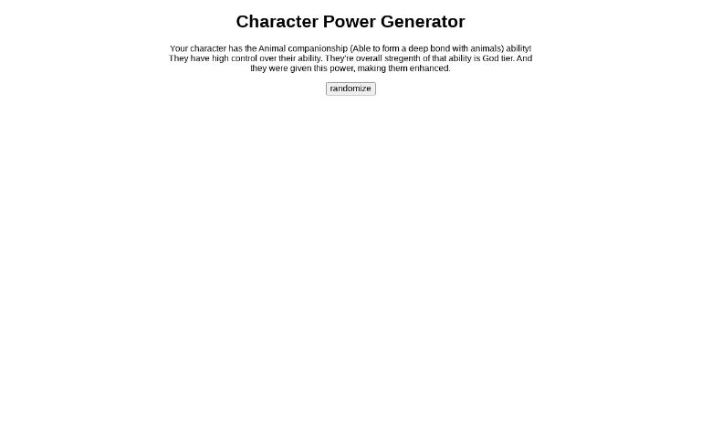 Character Power Generator