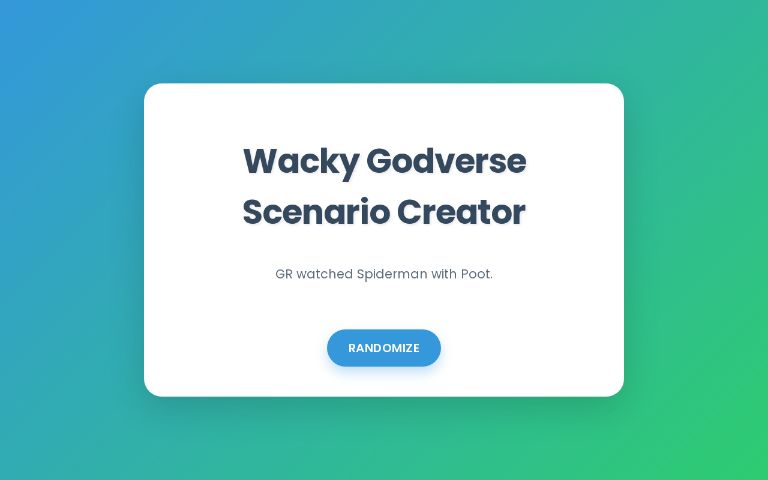 Wacky Godverse Scenario Creator ― Perchance Generator