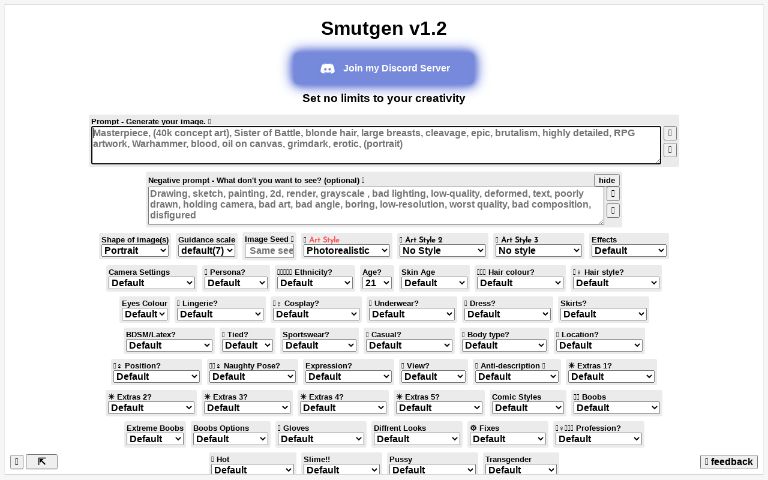 Smutgen v1.2 ― Perchance Generator