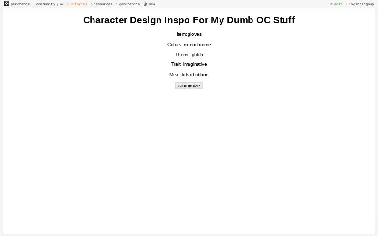 Character Design Inspo For My Dumb OC Stuff ― Perchance Generator