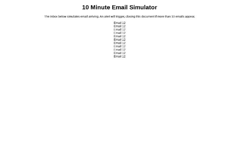 10 Minute Email Simulator ― Perchance Generator