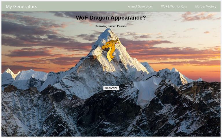 WoF Dragon Appearance? ― Perchance Generator