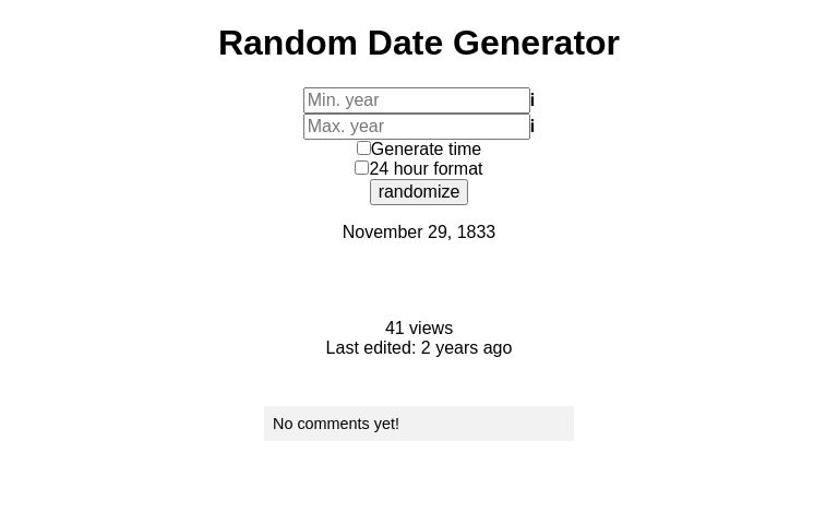 Random Date Generator