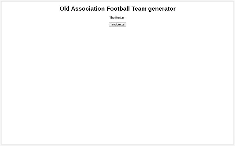 Old Association Football Team generator