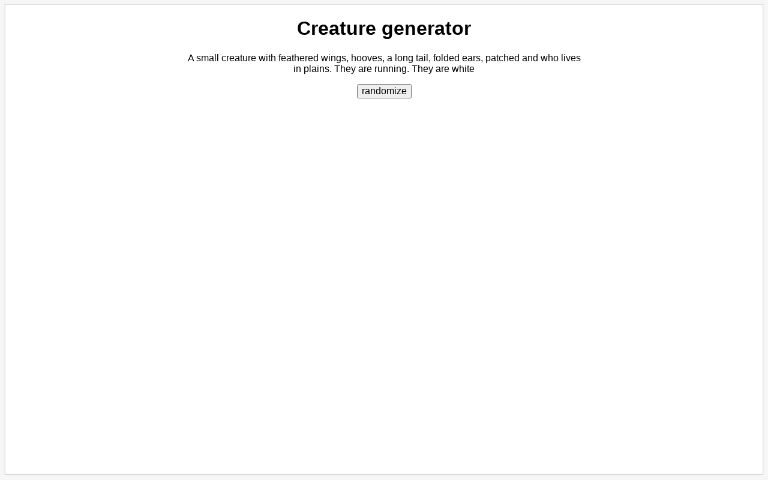 Creature generator
