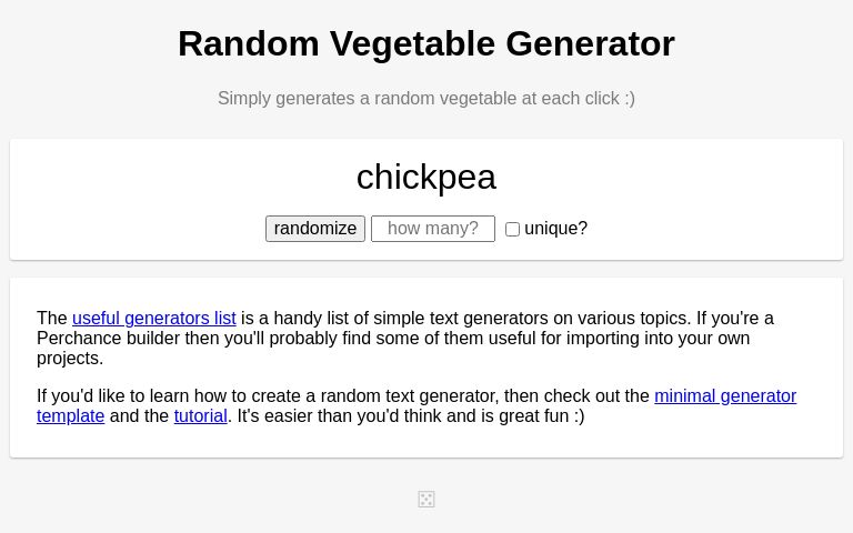 Random Vegetable Generator