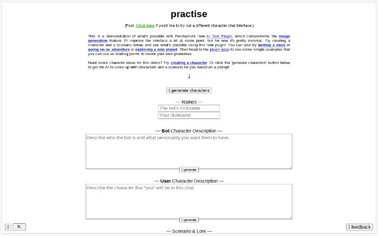practise ― Perchance Generator