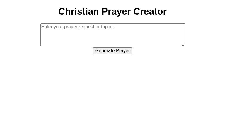 Christian Prayer Creator ― Perchance Generator
