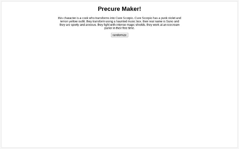 Precure Maker! ― Perchance Generator