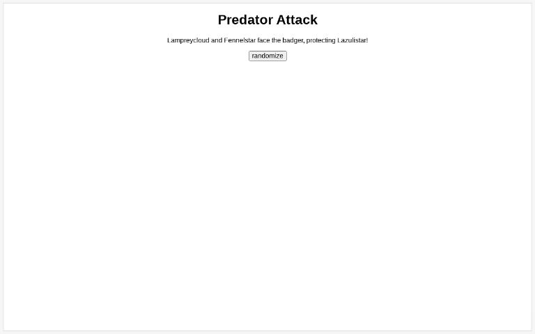 Predator Attack ― Perchance Generator