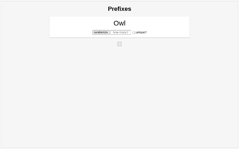 Prefixes ― Perchance Generator