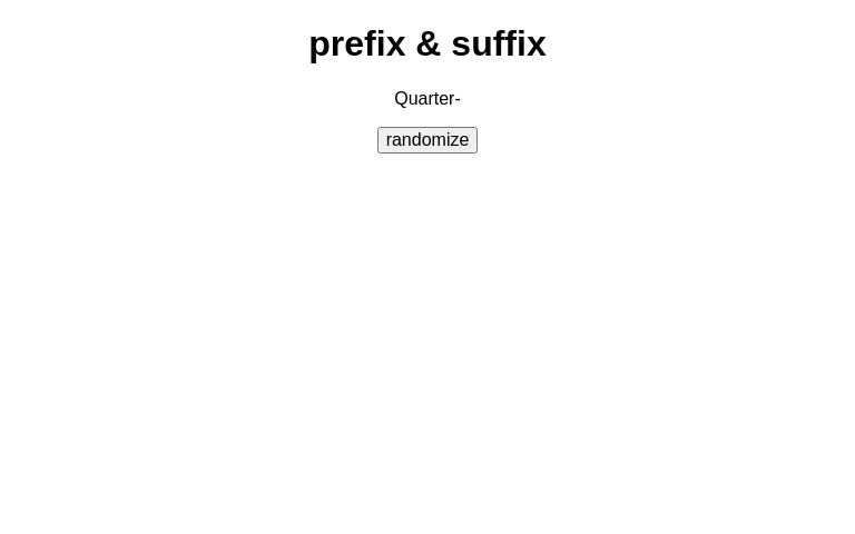 prefix & suffix ― Perchance Generator