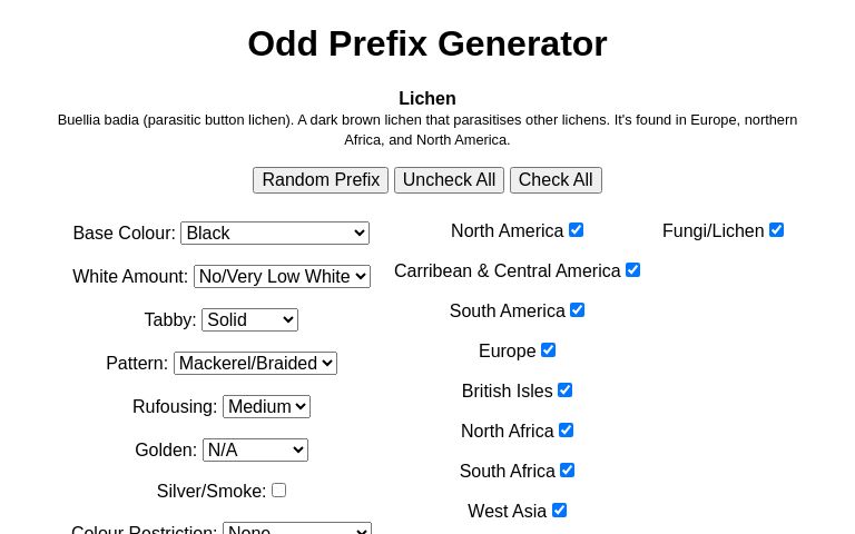 Odd Prefix Generator