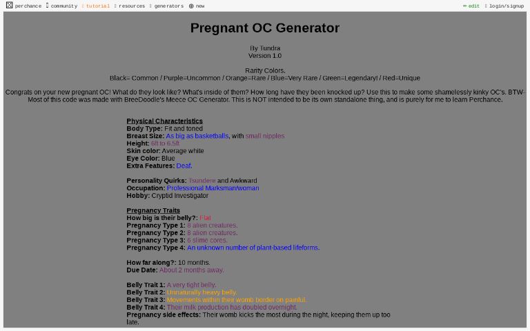 Pregnant OC Generator