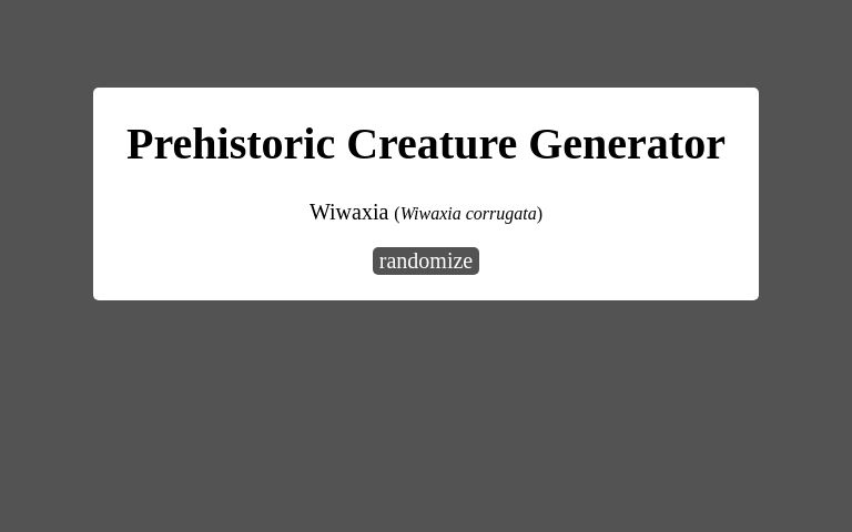 Prehistoric Creature Generator