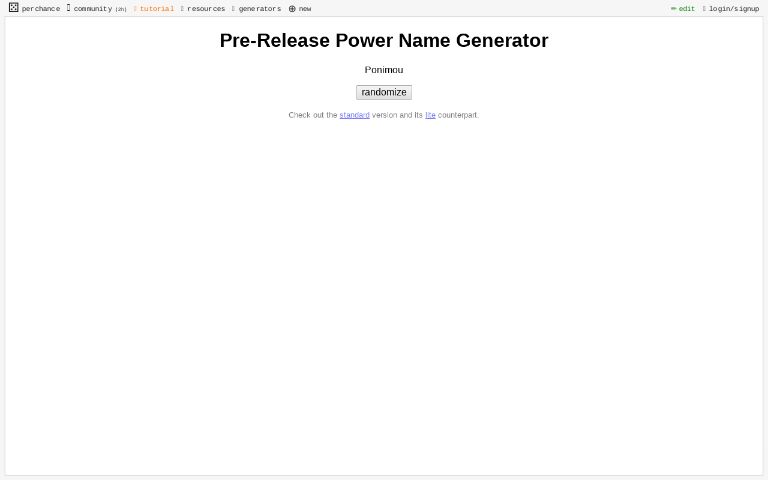 Pre-Release Power Name Generator