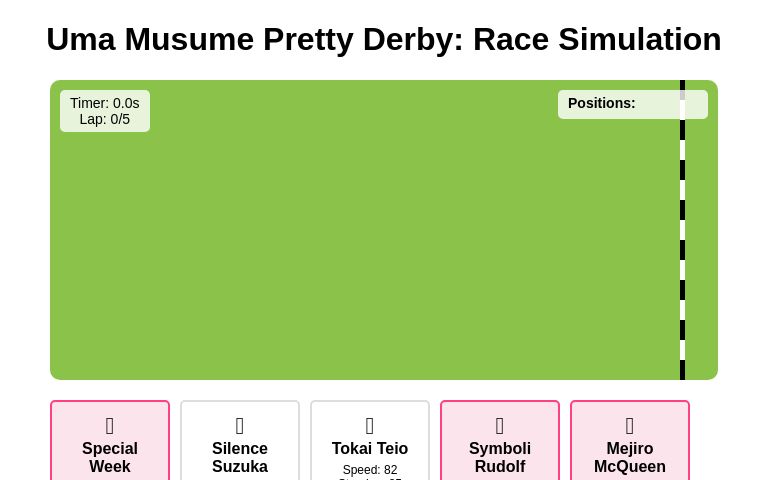 Uma Musume Pretty Derby: Race Simulation ― Perchance Generator