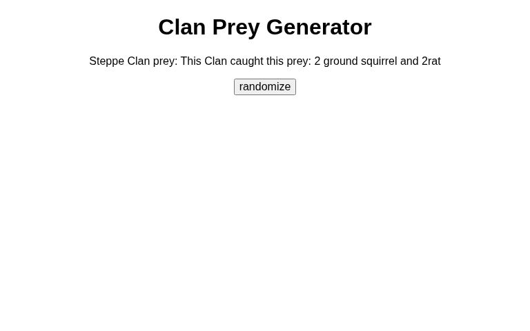 Clan Prey Generator