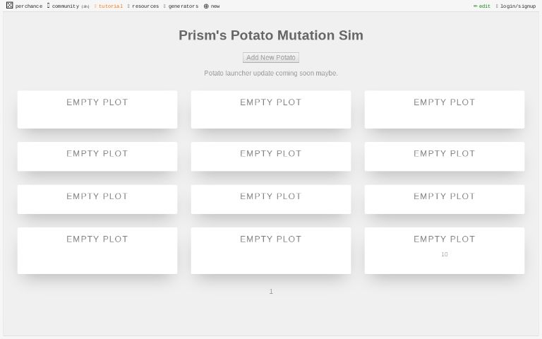 Prism's Potato Mutation Sim ― Perchance Generator
