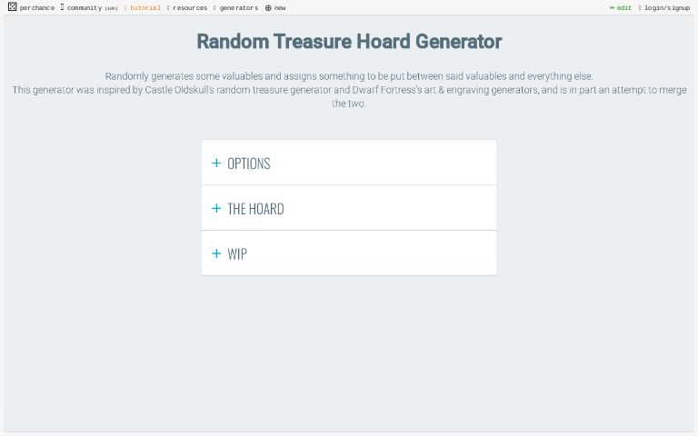 Random Treasure Hoard Generator