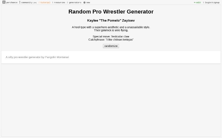 Random Pro Wrestler Generator