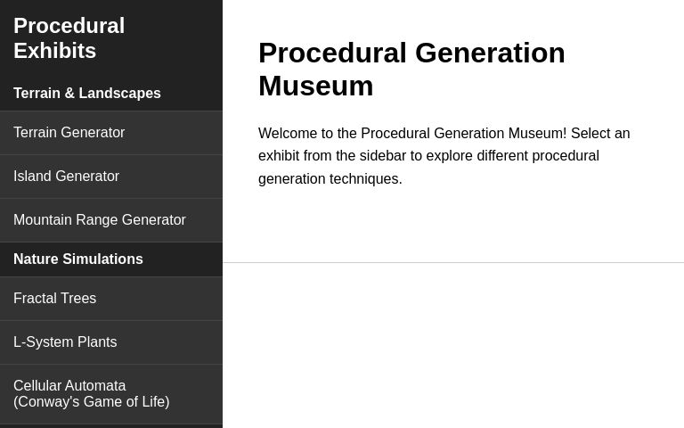 Procedural Generation Museum