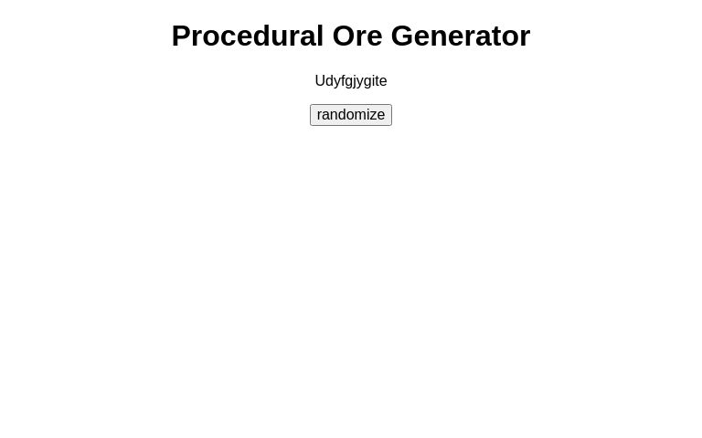 Procedural Ore Generator