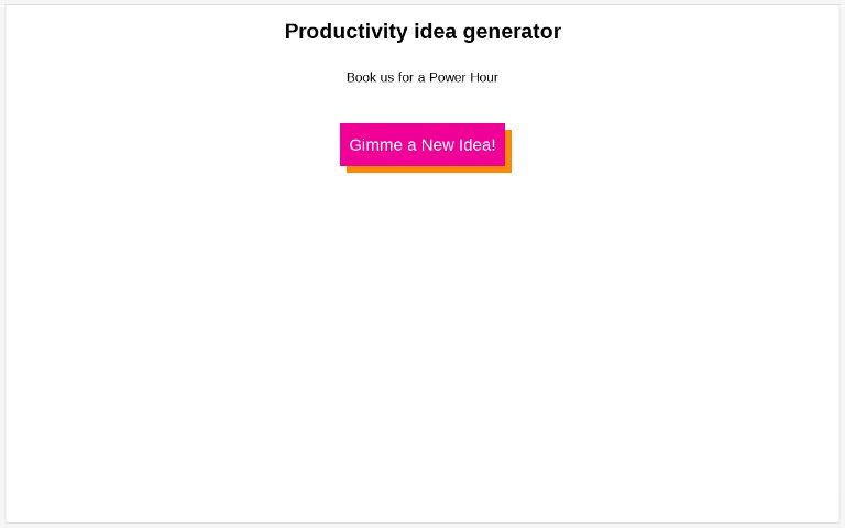 Productivity idea generator